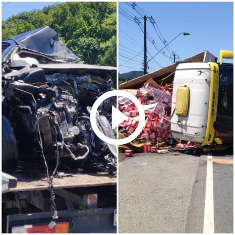 VÍdeo Mulher Morre Em Acidente Entre Carro E Carreta Na Sc 108 Em Blumenau