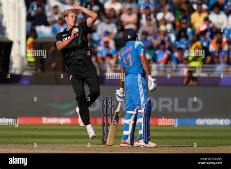 New Zealands Kyle Jamieson Bowls A Delivery During The Icc Champions