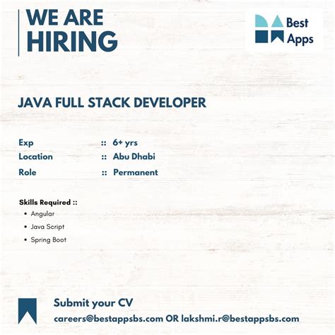 Best Apps Business Solutions Pvt Ltd™ On Linkedin Hiringnow Java Fullstack Developer