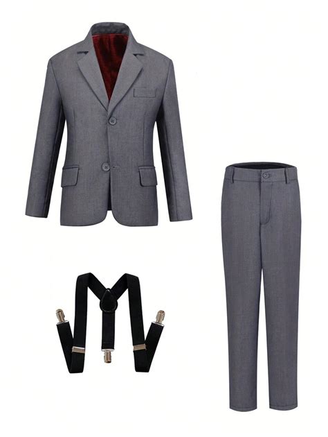Conjunto De Terno Cinza De 3 Peças Com Ajuste Slim Estiloso Para