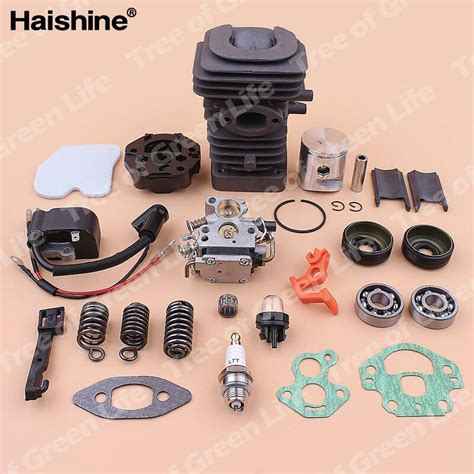39mm 실린더 피스톤 기화기 점화 코일 키트 Husqvarna 236 240 236e 240e 흡기 부트 버퍼 베어링 오일 씰