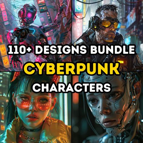 110 Cyberpunk Character And Villain Collection Design Bundle Pack