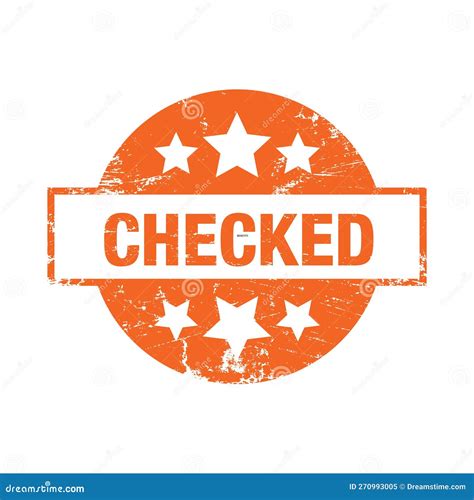 Checked Seal Badge Banner Stamp Template Solid Color With Grunge Effect