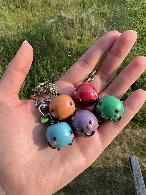 Finally Finished My Junimo Keychains The Leaves Are Attached To The Chain And They All Have A