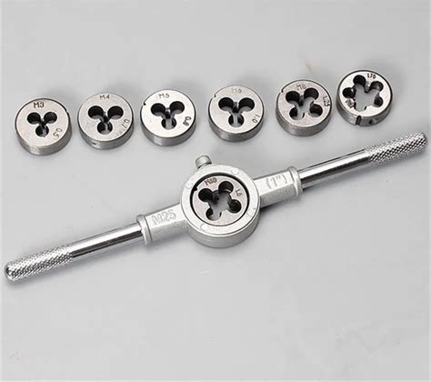 10pcs Set Die Wrench Kit Metric Screw And Die External Thread Cutting Tapping Hand Tool Kit