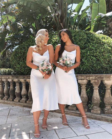 Simple Sheath Cowl Neck Silk Satin Midi Bridesmaid Dresses Under Vickidress Online Store
