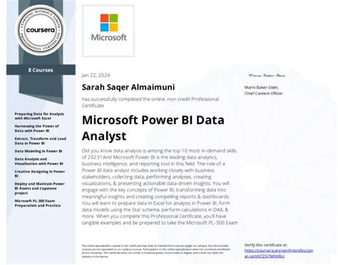 Sarah Almaimuni On Linkedin Powerbi Certification