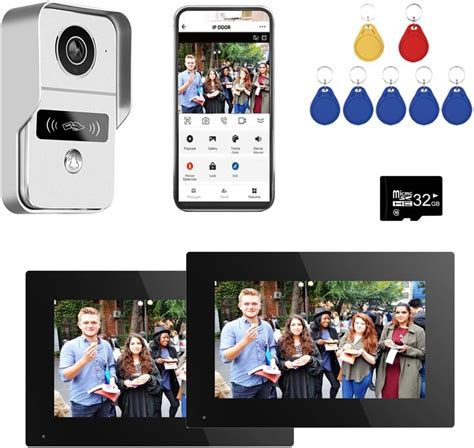 Wifi Video Doorbell Intercom With 2 Unit 7 Inch Touch Monitor System 1080p Video
