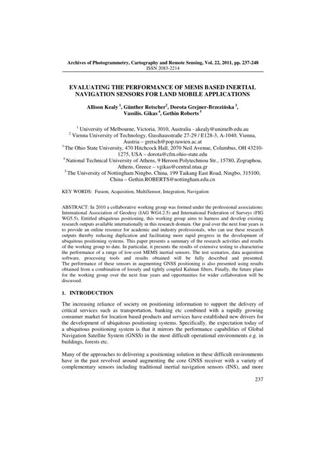 pdf evaluating the performance of mems based inertial navigation