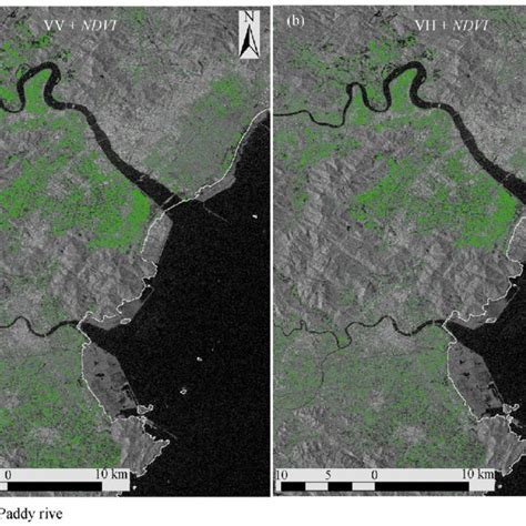 Results Of Paddy Detection Using A The Vv Ndvi Based Method B