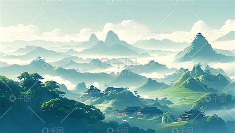 端午节ai数字艺术 端午节和古亭场景山水插画 ai平面元素免费下载 png格式 4032像素 编号70720666 千图网