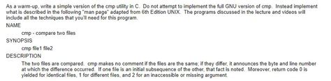 Solved As A Warm Up Write A Simple Version Of The Cmp