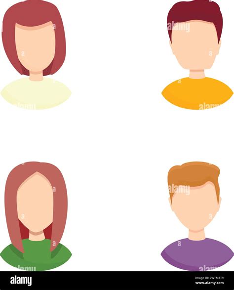 People Avatar Icons Set Cartoon Vector Different Male And Female