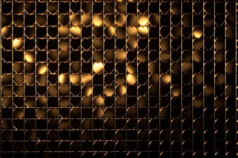 Premium Ai Image Shimmering Gold Heart Grid Background