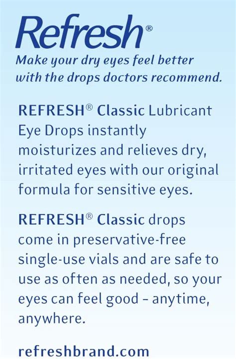 Refresh Classic Lubricant Eye Drops 30 Single Use Containers Myoutletmall