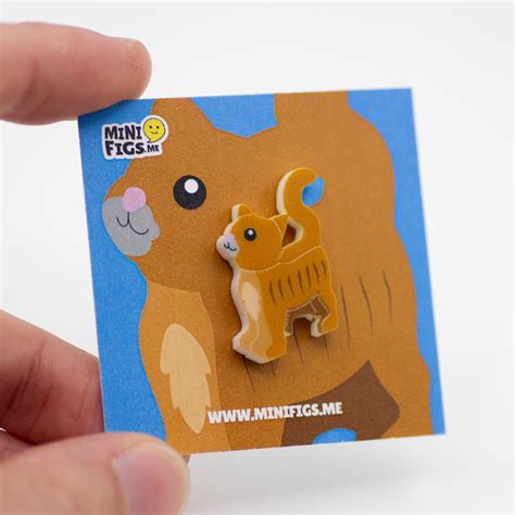 Cat Pin Badge Laser Cut Acrylic Minifigsme