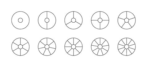 Premium Vector Piechart With Segments And Slices Set Of Circular Chart Round Structure Graph