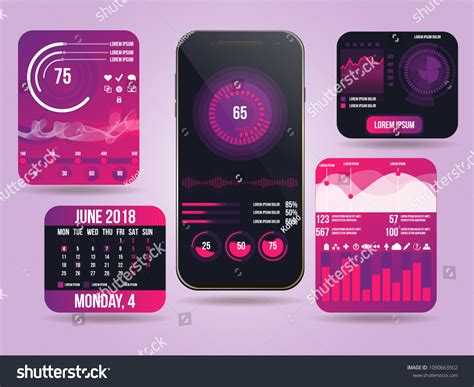 Mobile Application Interface Design Infographic Business Stock Vector