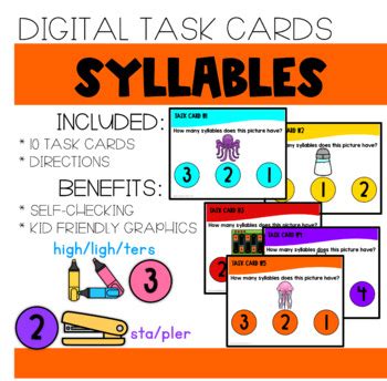 Syllables Digital Task Cards By Dorvilus Daring Darlings TPT