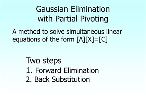 ppt gaussian elimination powerpoint presentation free download id