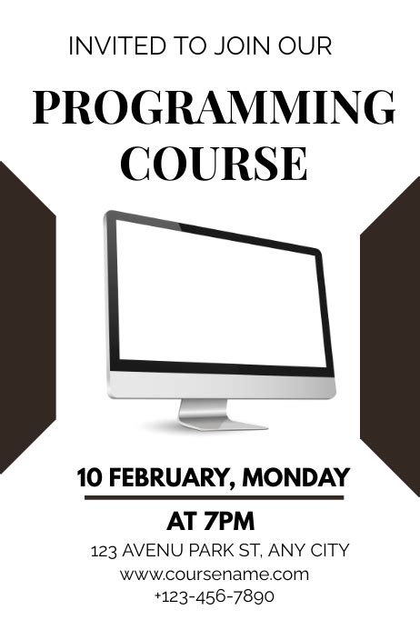 Programming Course Ad With Computer Template Postermywall