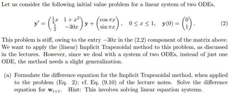 let us consider the following initial value problem