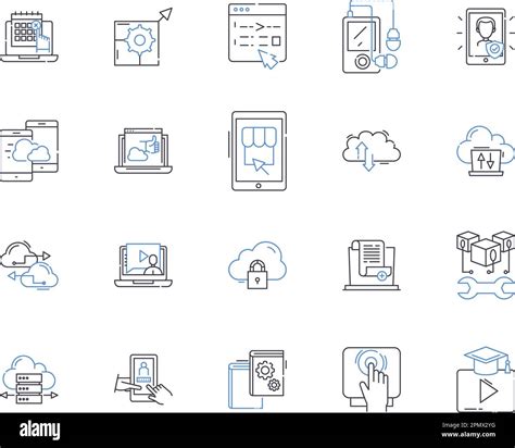 Computer And Devices Outline Icons Collection Computer Devices