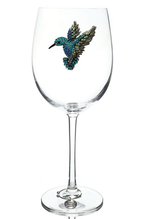 The Queens Jewels Hummingbird Jeweled Glassware Wine Glasses