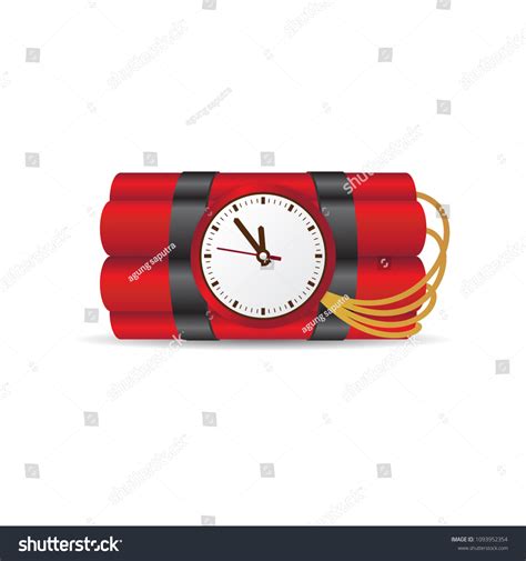 Dynamite Clock Vector Illustration Stock Vector Royalty Free 1093952354