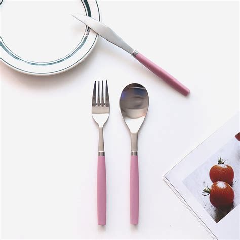 해강몰 국산 스텐 숟가락 젓가락 수저세트 커트러리 산뜻한 컬러의 수저 커트러리로 우리집 식탁