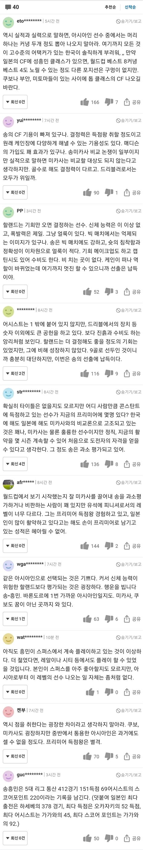 손흥민 일본 야후 반응 포텐 터짐 최신순 에펨코리아