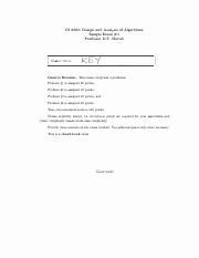CS 6363 Sample Exam 1 Pdf CS 6363 Design And Analysis Of Algorithms