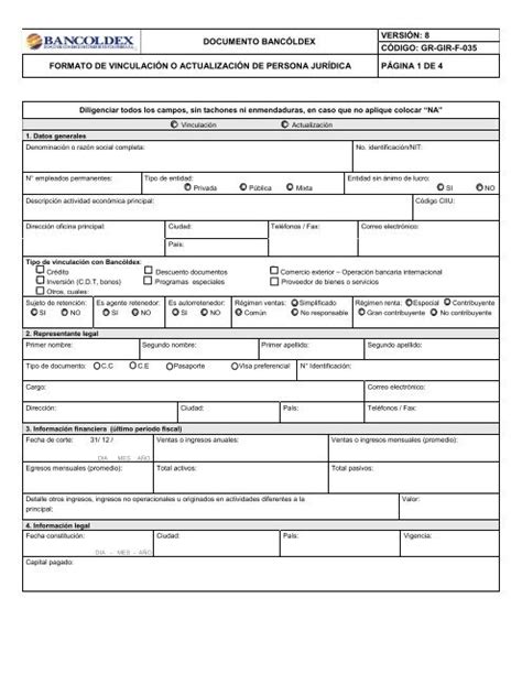 gr gir f 035 formato de vinculación o actualización de persona