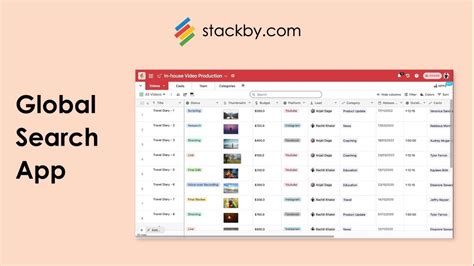 stackby apps tutorial global search app youtube