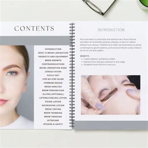 Brow Mapping And Lamination Canva Manual Template Eyebrow Design Editable