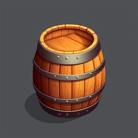 Premium Ai Image Wooden Barrel Illustration