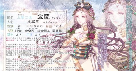 群像世界】 【群像世界】玉響の国 金蘭【第3期】 めいぷるのイラスト Pixiv