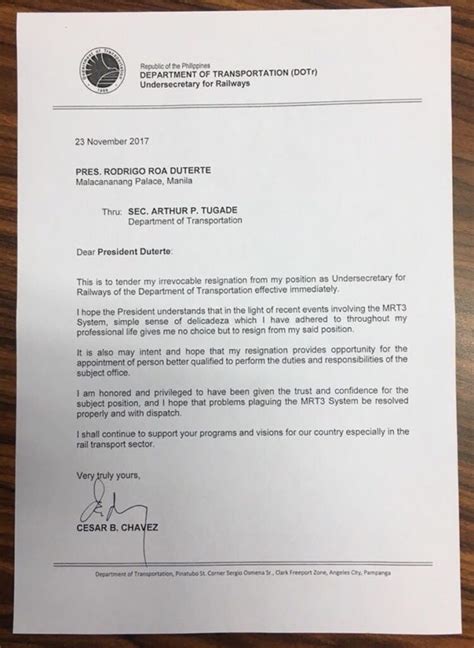 Dotr Usec Cesar Chavez Resigns Over Mrt 3 Mess Inquirer News