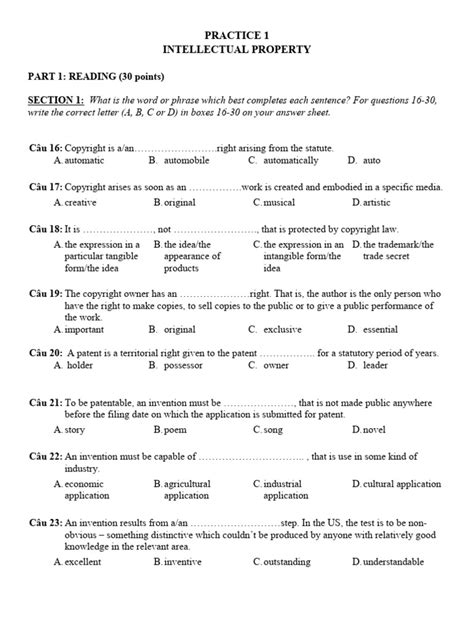 Practice Unit 12 Pdf Copyright Trademark