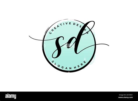 Sd Handwriting Logo With Circle Template Vector Signature Wedding