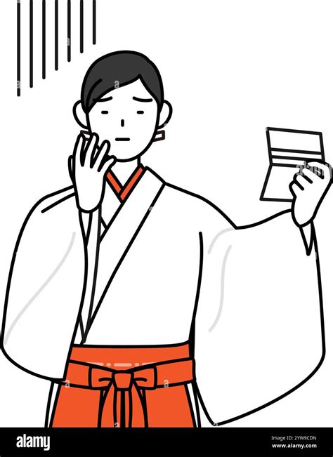 Shrine Maiden Of The Shrine Wearing White Kosode And Red Hakama