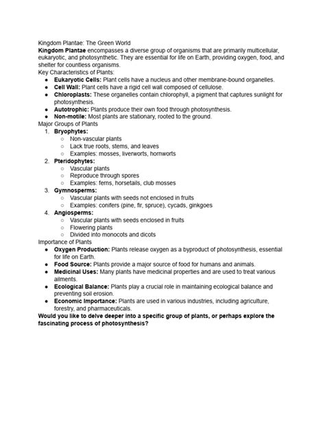 Kingdom Plantae Pdf