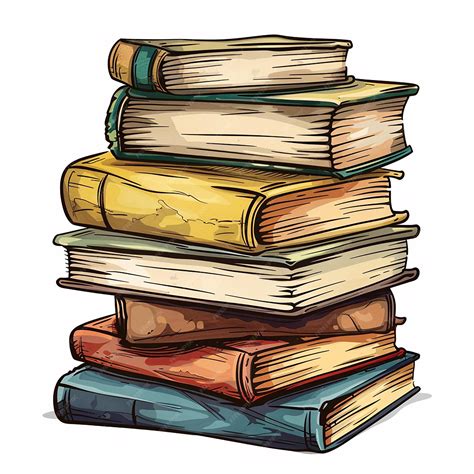 2d Cartoon Skewed Stack Of Books On White Background Premium Ai Generated Image