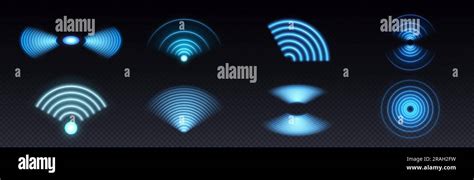 3d Wifi Neon Light Symbol Technology Vector Effect Abstract Wireless Wave Sign Glow Icon Sound