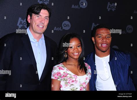 New York Usa April 30 2013 Gabby Douglas Ray Rice At Aol Digital