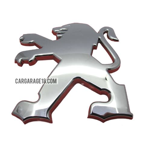 CHROME REAR PEUGEOT LOGO EMBLEM SIZE X Mm FOR CarGarage