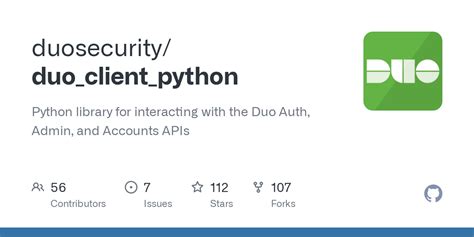 Github Duosecurity Duo Client Python Python Library For Interacting With The Duo Auth Admin