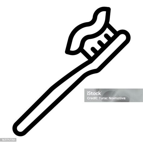 칫솔 라인 아이콘입니다 흰색으로 분리된 치과 위생 벡터 그림 및 앱을 위해 설계된 치과 개요 스타일 Eps 10 건강관리와 의술에 대한 스톡 벡터 아트 및 기타 이미지