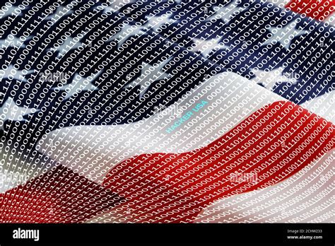Binary Code With Inscription Hacker Usa On Background Of American Flag Stock Photo Alamy