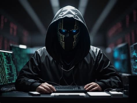 premium ai image cybersecurity alert dark hacker hacks network 0